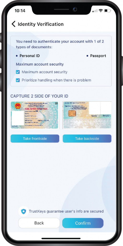 Instructions on how to eKYC on app TRUSTKEYS - TrustKeys Network