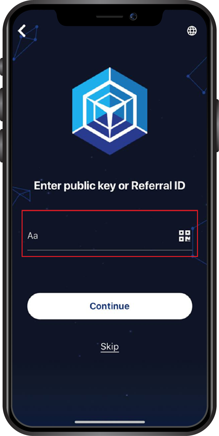 Instructions on how to get and enter the referral code - TrustKeys Network